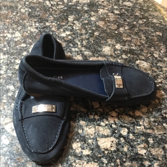 Coach | Shoes | Coach Suede Loafers Sz 6 B Navy Blue | Poshmark